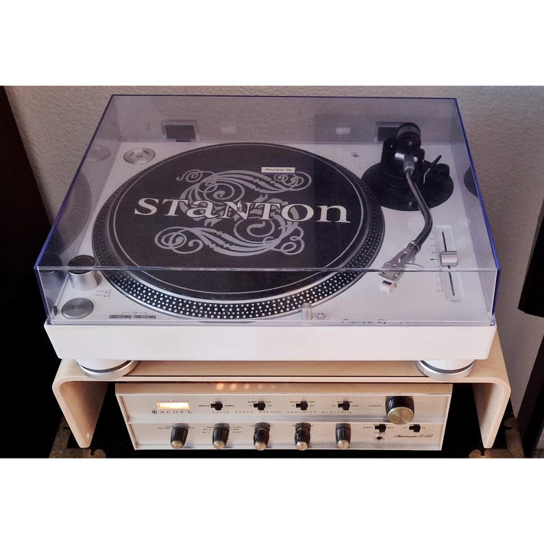 Birch Wood & Glass Record Player / Turntable Riser Stand - Etsy