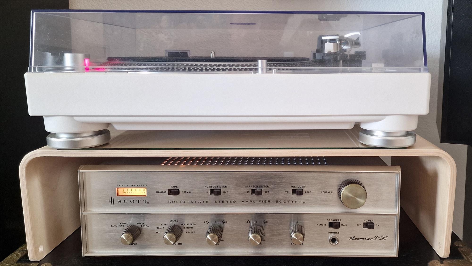 Birch Wood & Glass Record Player / Turntable Riser Stand - Etsy