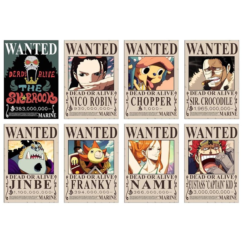 Wanted Posters|set of 20 One Piece Bounty Posters for Wall - Etsy