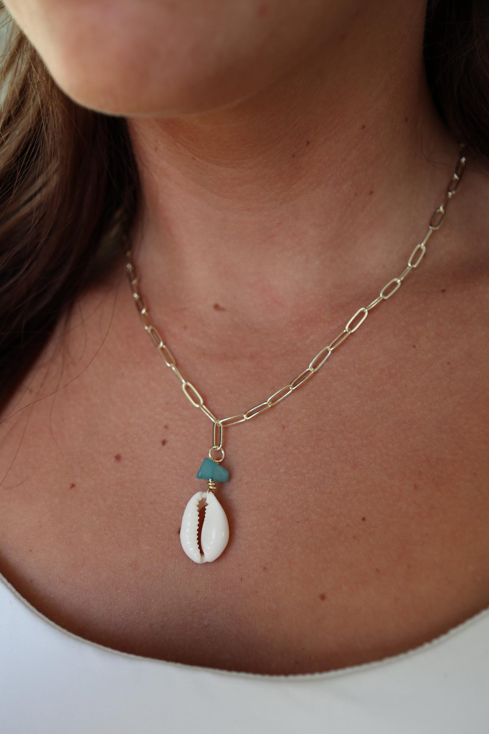 Coastal Cowrie Shell Necklace W/ Gold Chain | Beach Girls | Summer ...