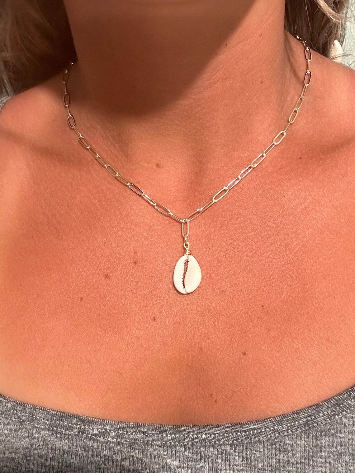 Coastal Cowrie Shell Necklace W/ Gold Chain | Beach Girls | Summer ...