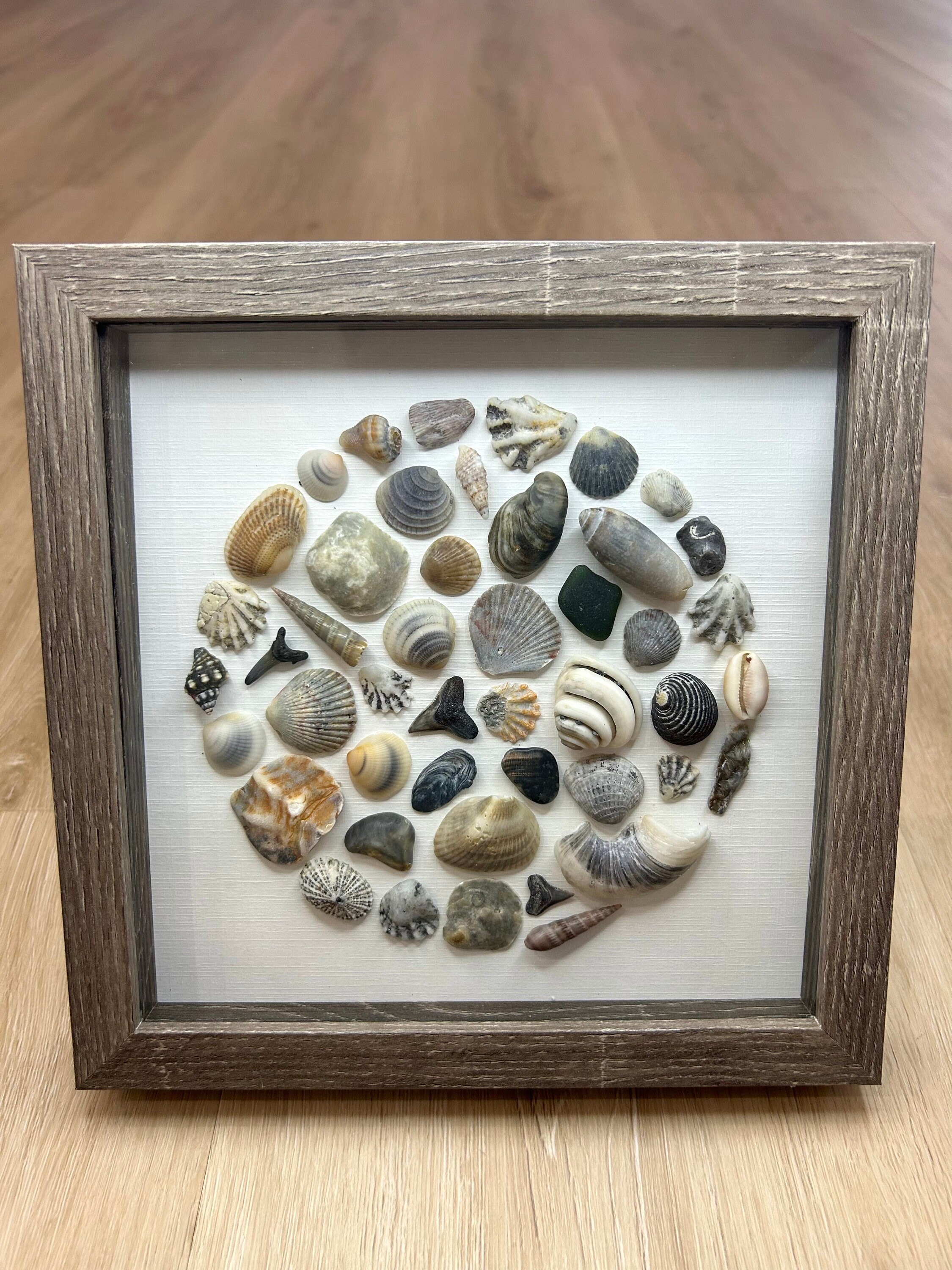 Handmade Ocean Seashell and Seaglass Mosaic Circle Coastal Home Decor ...