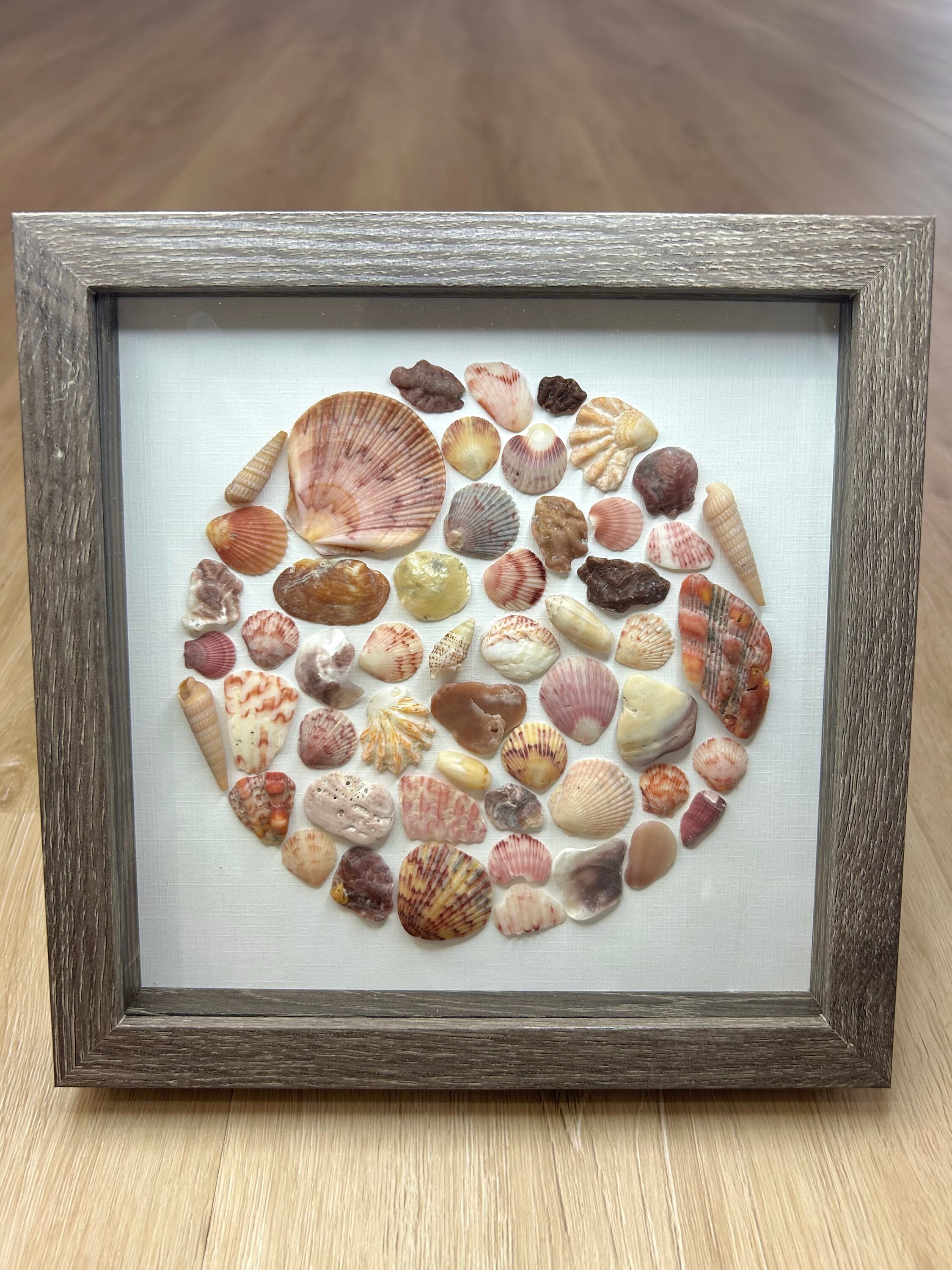 Handmade Ocean Seashell and Seaglass Mosaic Circle Coastal Home Decor ...