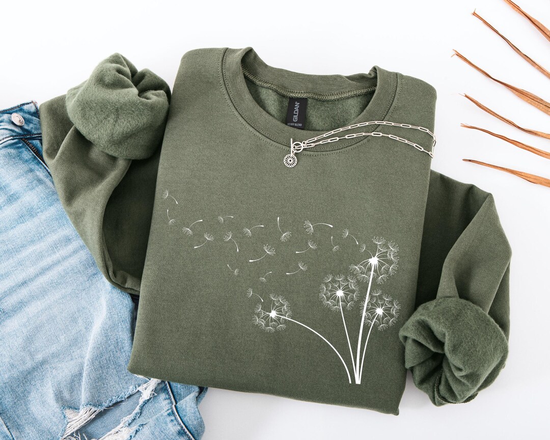 Dandelion Sweatshirt, Inspirational Sweater, Windflower, Meditation ...