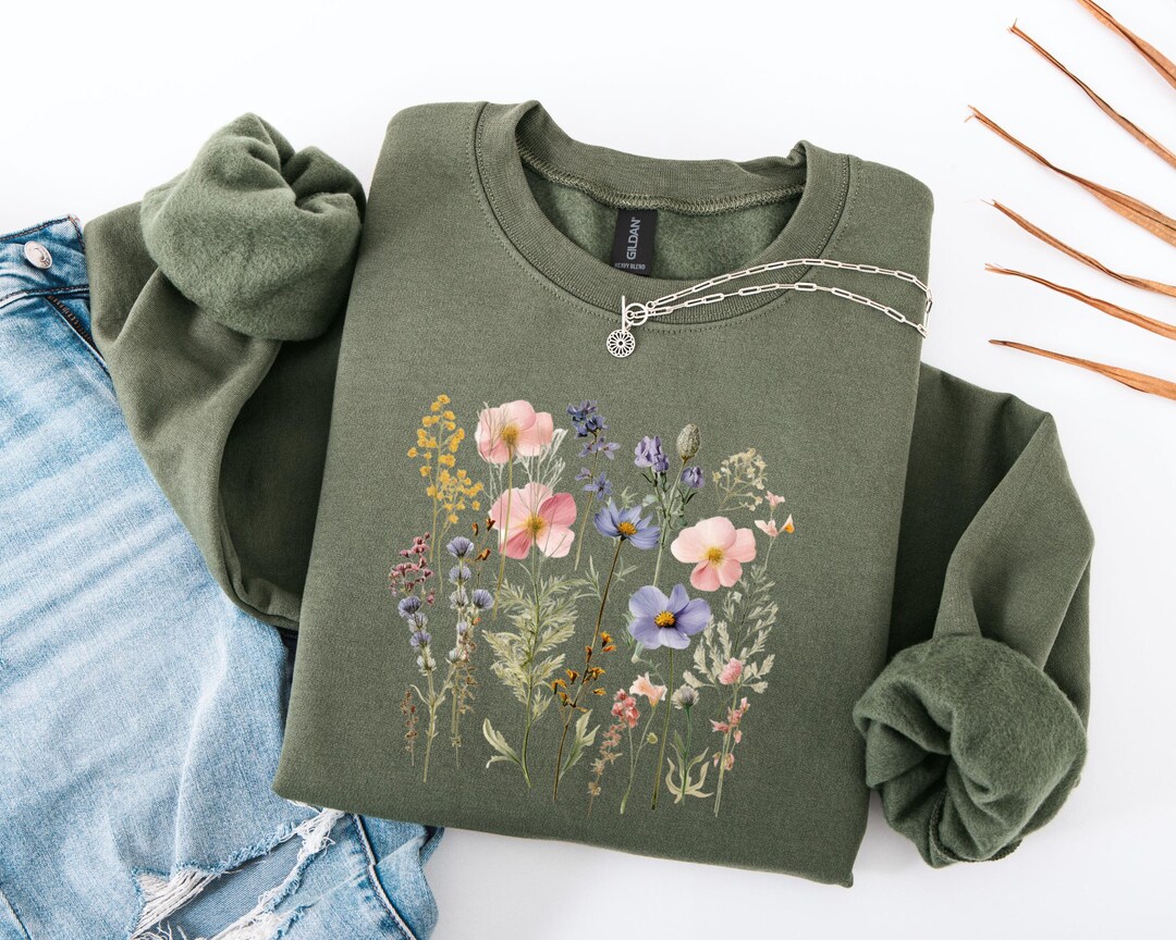 Wild Flowers Sweatshirt, Wildflowers Hoodie, Fairy Core Hoodie, Fairy ...