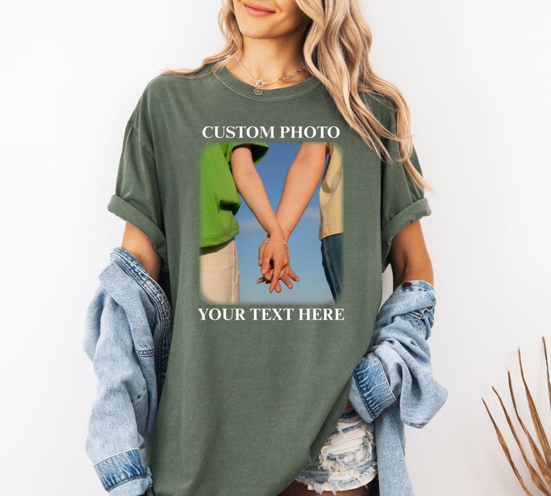 Comfort Colors® Custom Photo Shirt With Personalized Text, Custom ...