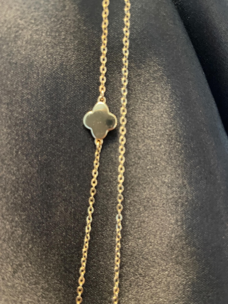 Vintage Rare Van Cleef Style Solid Four Leaf Clover Gold Plated Double Chain Long Necklace - Etsy