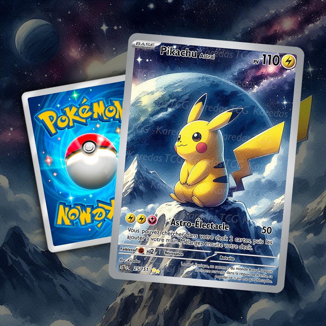 Pikachu Astral Custom Pokemon Card - Etsy UK