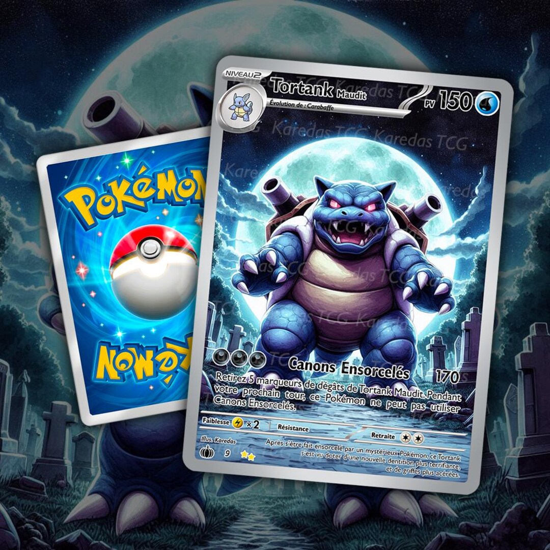 Cursed Blastoise Custom Pokemon Card - Etsy