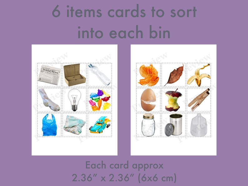 Recycling Compost Garbage Sorting Activity - Earth Day Printables - Etsy