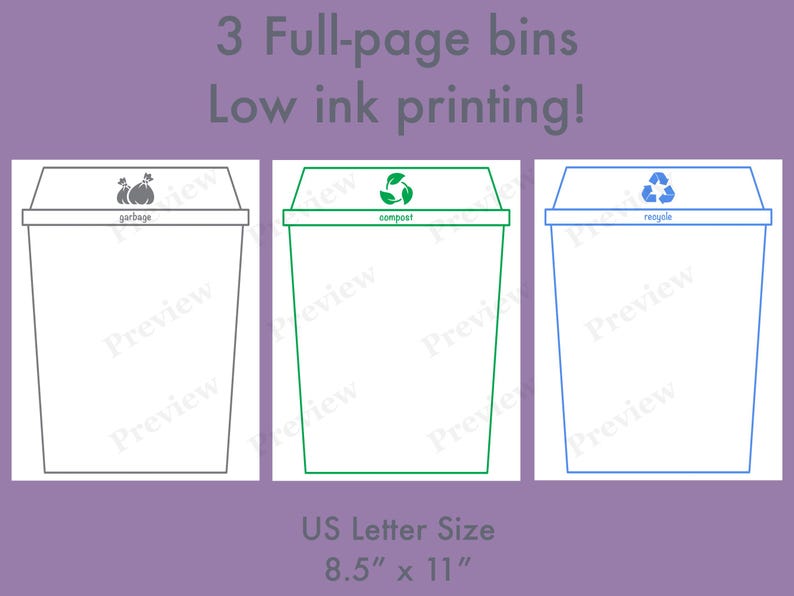 Recycling Compost Garbage Sorting Activity - Earth Day Printables - Etsy
