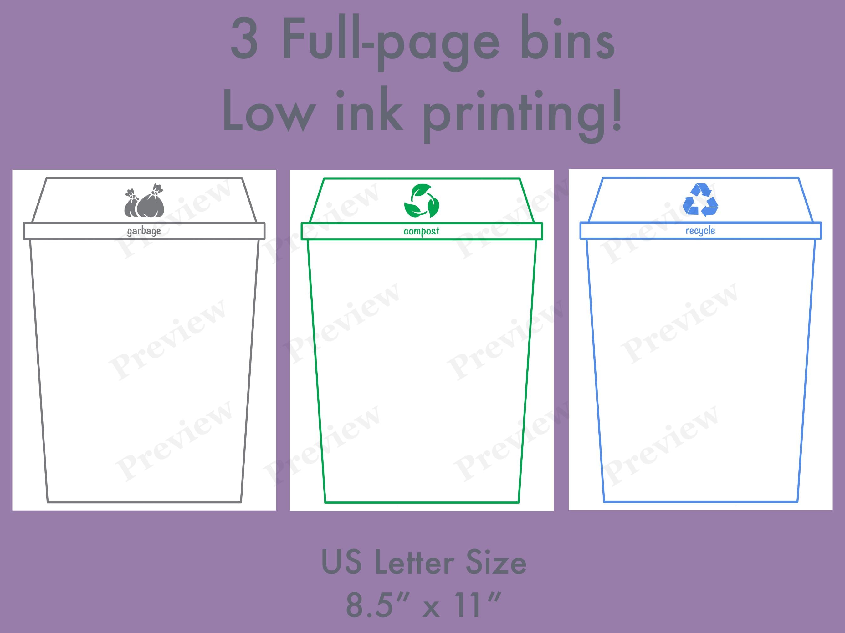 Recycling Compost Garbage Sorting Activity - Earth Day Printables - Etsy