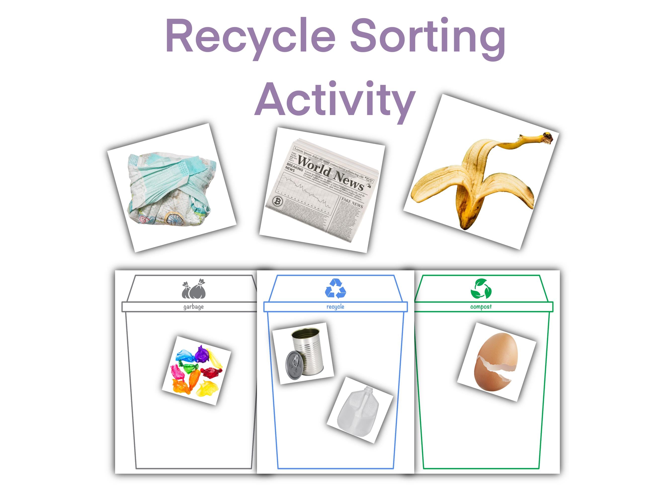 Recycling Compost Garbage Sorting Activity - Earth Day Printables - Etsy