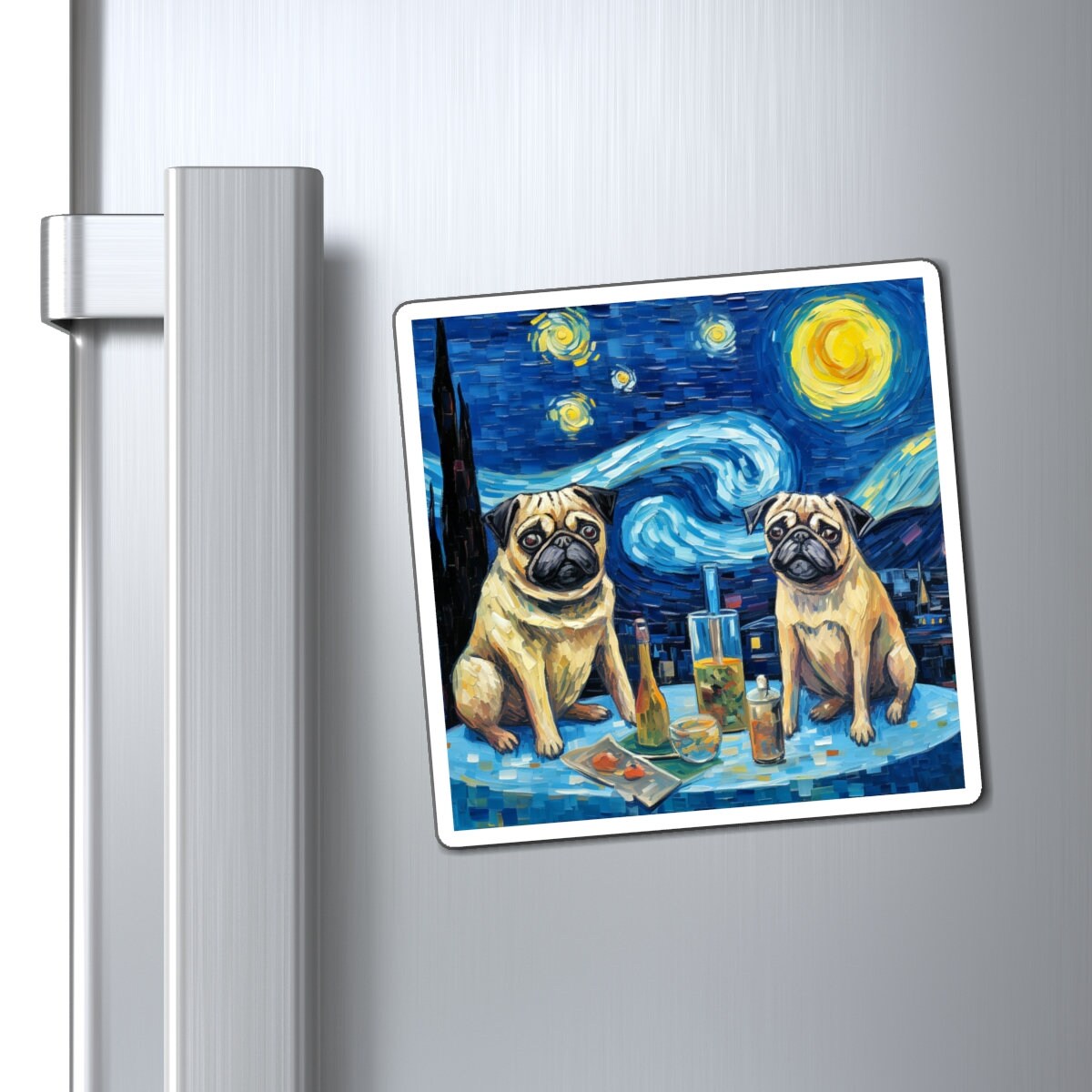Pugs Starry Night Magnet Pug Fridge Magnet Pug Decor Pug Gift - Etsy