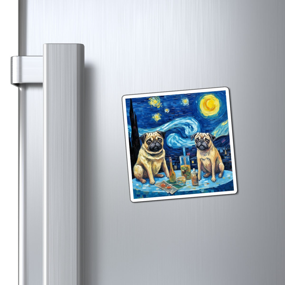 Pugs Starry Night Magnet Pug Fridge Magnet Pug Decor Pug Gift - Etsy