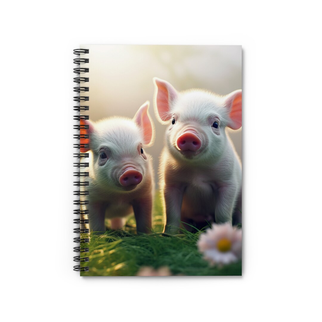 Baby Pigs Spiral Notebook Farm Animals Notebook Pig Personal - Etsy