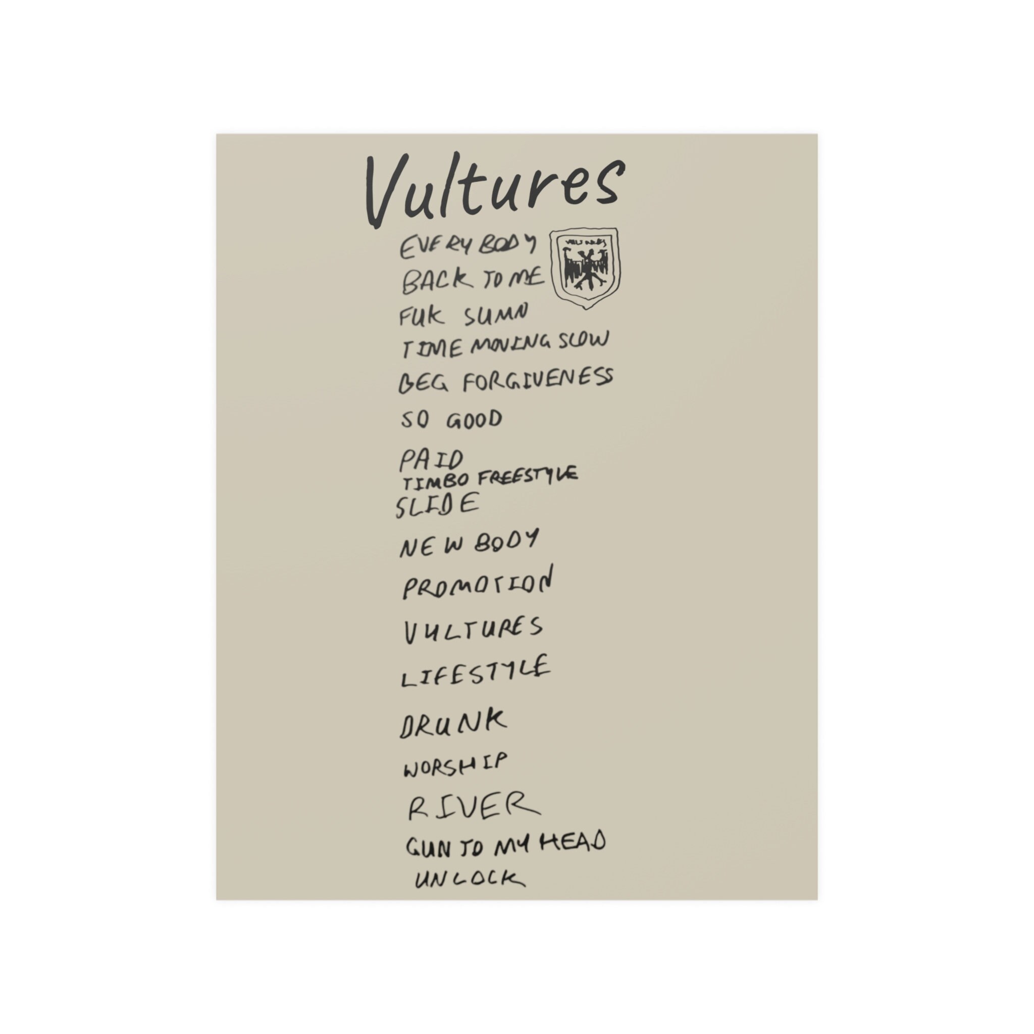 Vultures Kanye West Ty Dolla Sign Poster, Kanye West's Fan Poster, Ty ...