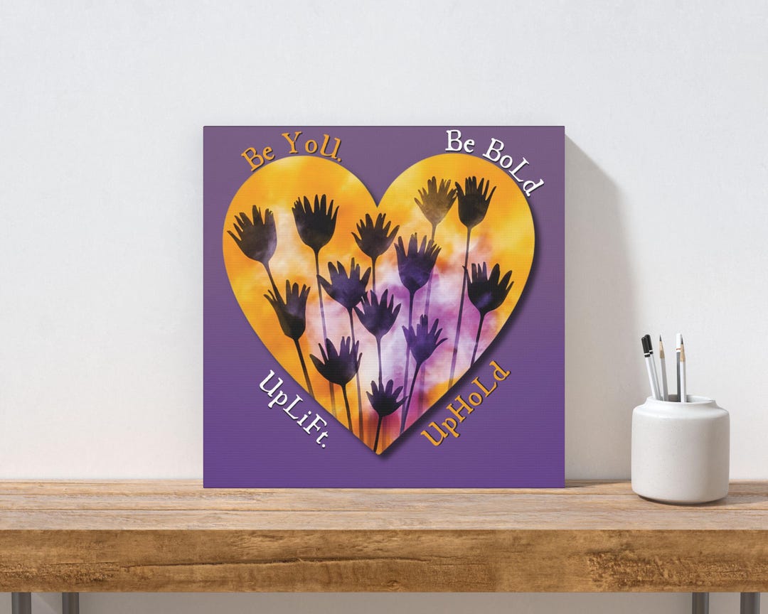 Subtle Non Binary Pride Flag Colors Heart Abstract Wildflowers Nature ...