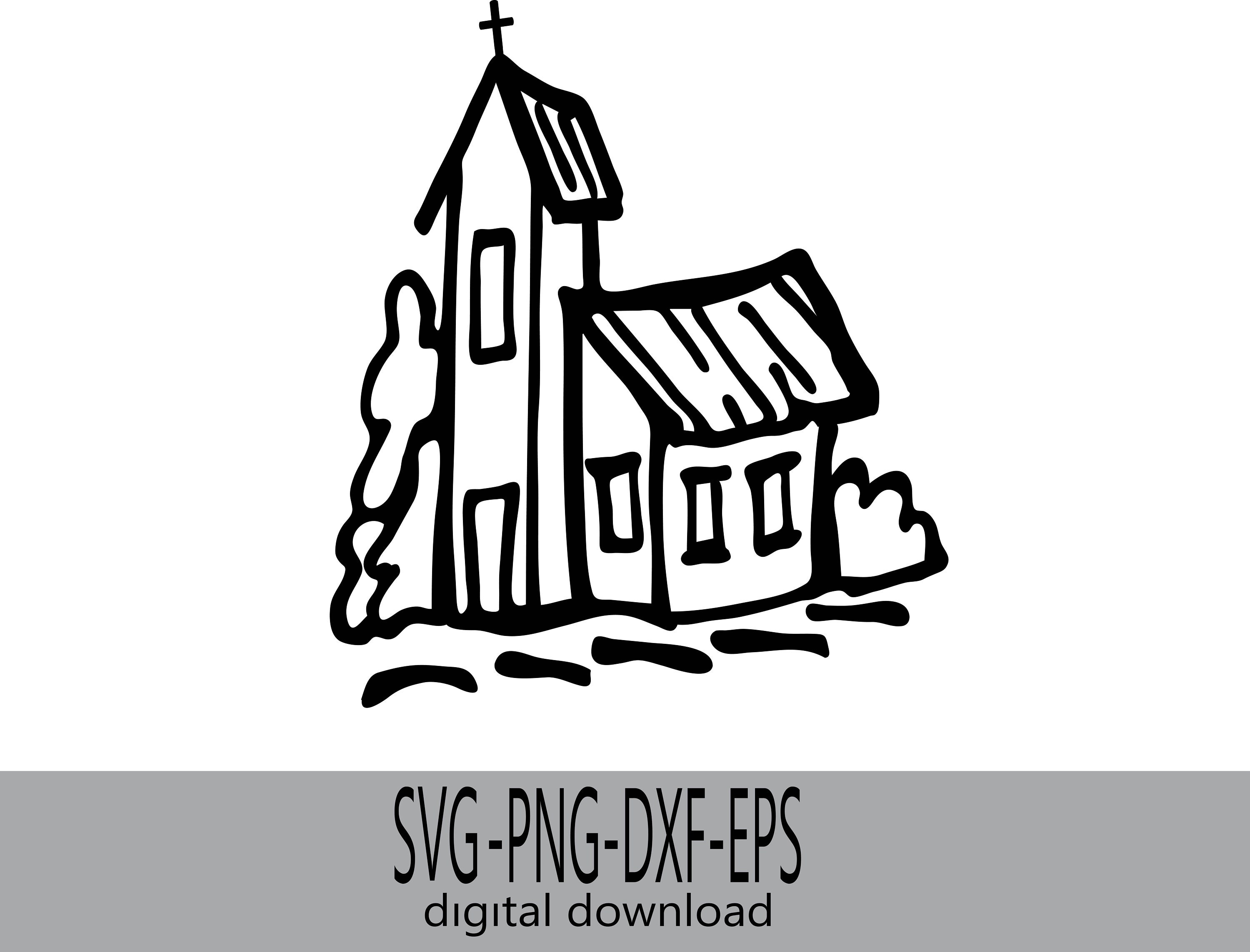 Nostalgic Clipart, Church Design SVG, Religious Design SVG, Chapel ...