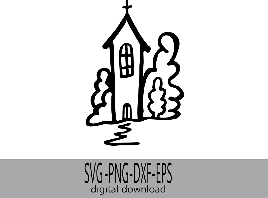 Chapel Design Hand Drawn, Chapel SVG Design, Religious Chapel Clipart ...