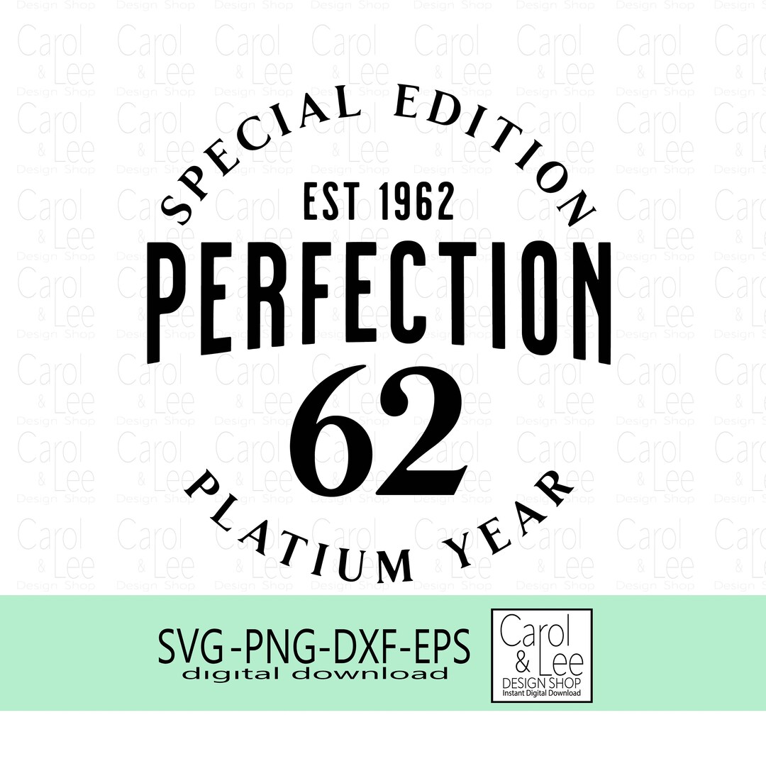 1962 Birthday Celebration SVG, Platinum Year Birthday, Birth Year 1962 ...