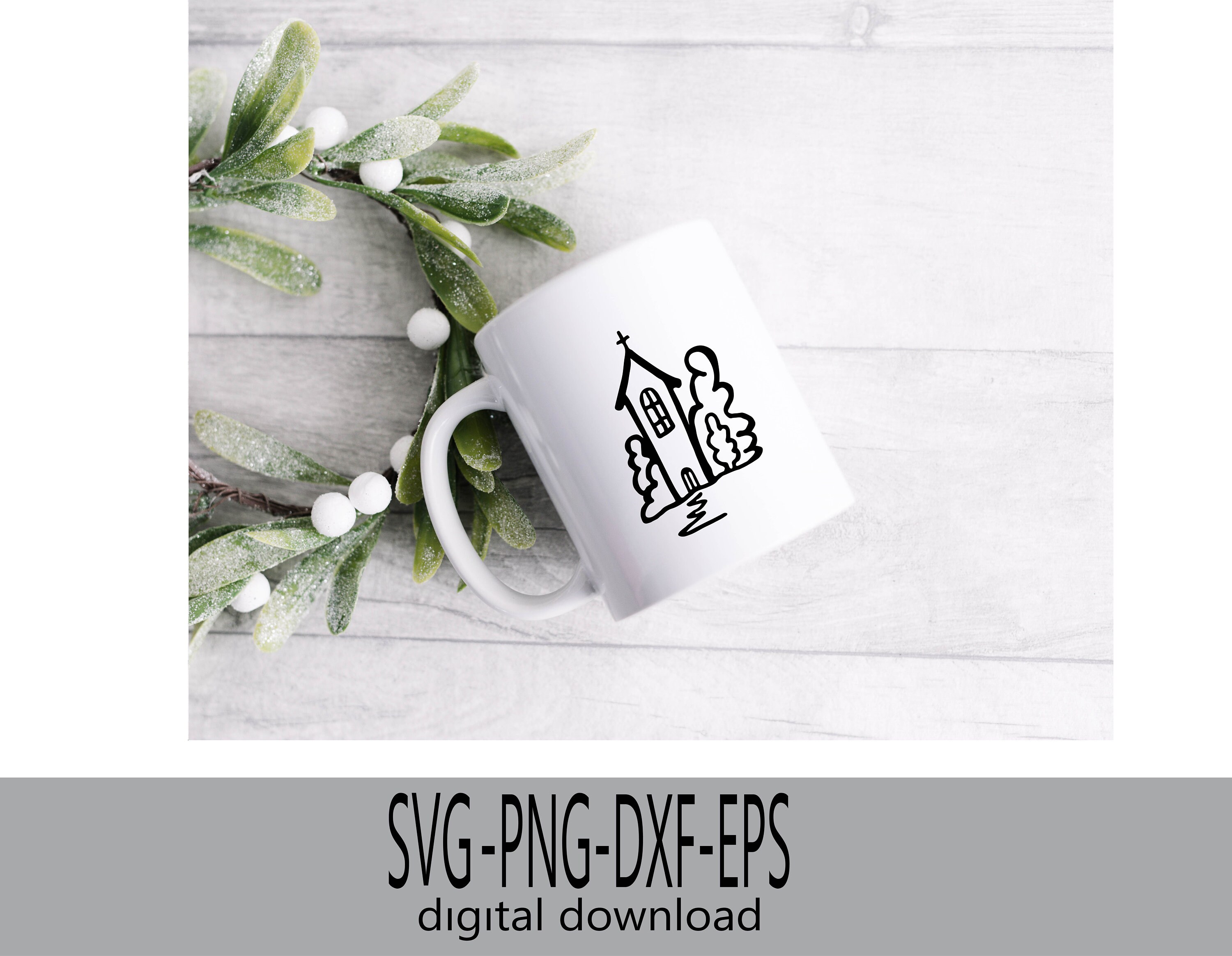 Chapel Design Hand Drawn Chapel SVG Design Religious Chapel - Etsy