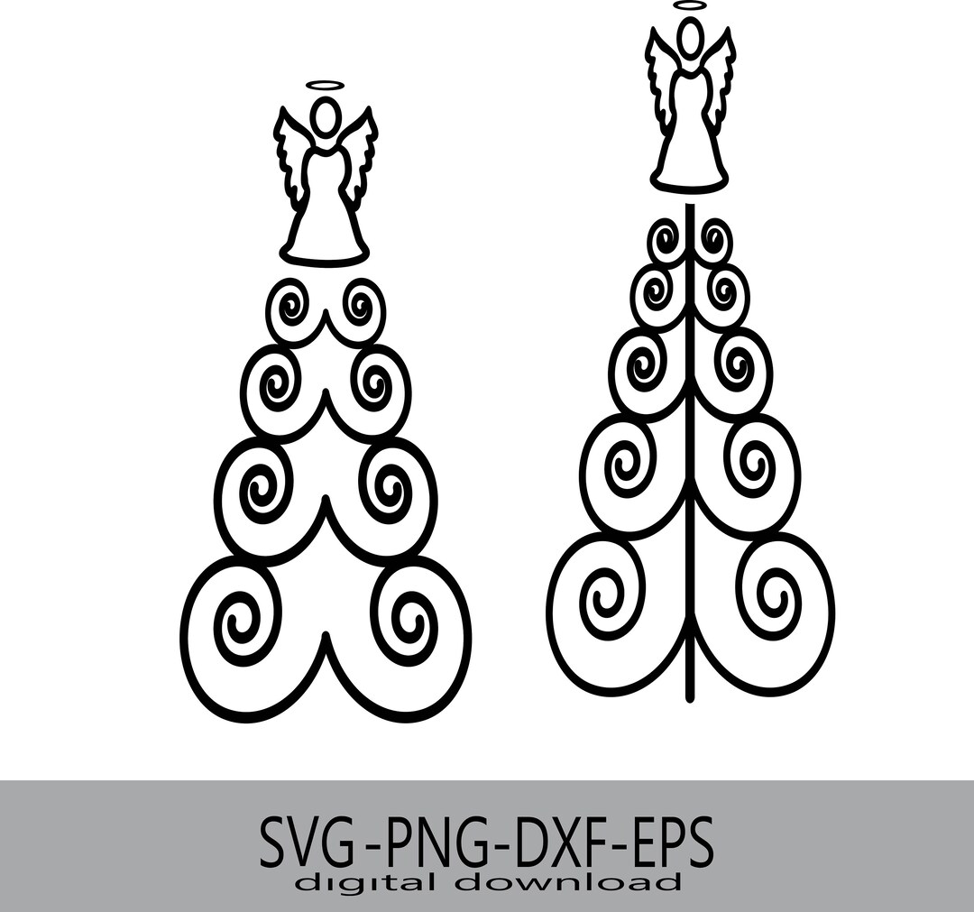 Christmas Tree With Angel, Holiday Tree Decor, Ornament Tree, Holiday ...