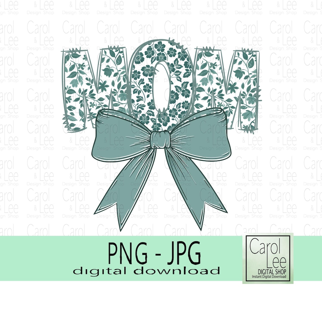Doodle Alphabet Green Floral Mom Word Art PNG, Garden Lover Clipart ...