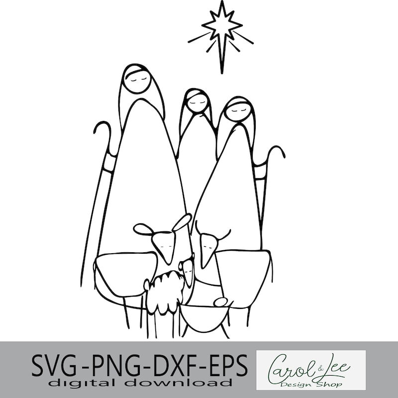 Nativity Line Art - Etsy