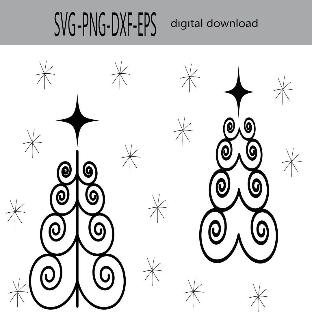 Swirl Tree SVG Christmas Cut File Holiday Ornament SVG - Etsy