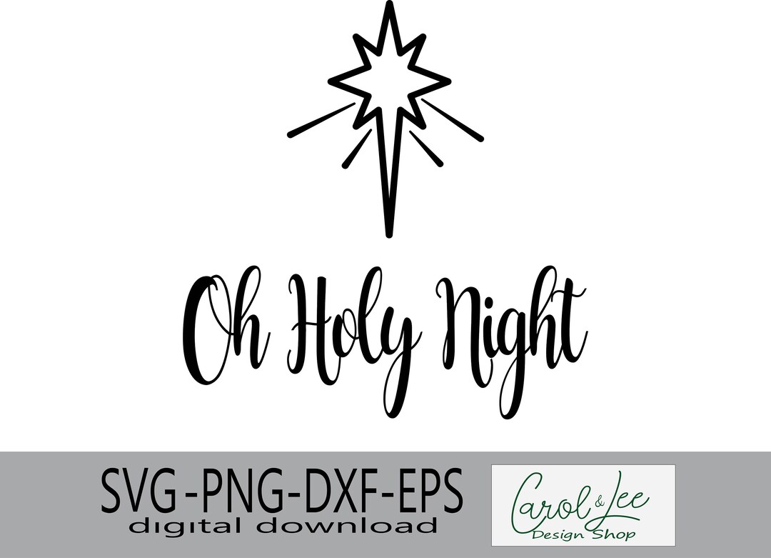Oh Holy Night Ornament, Bethlehem Star Clipart, Christmas Star SVG ...