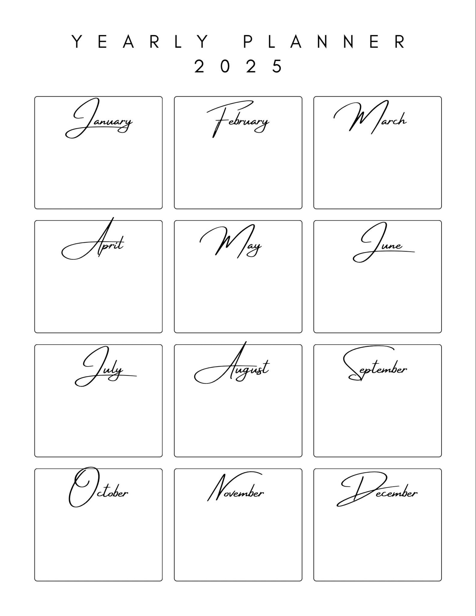 Printable PDF Year 2025 Planner - Etsy