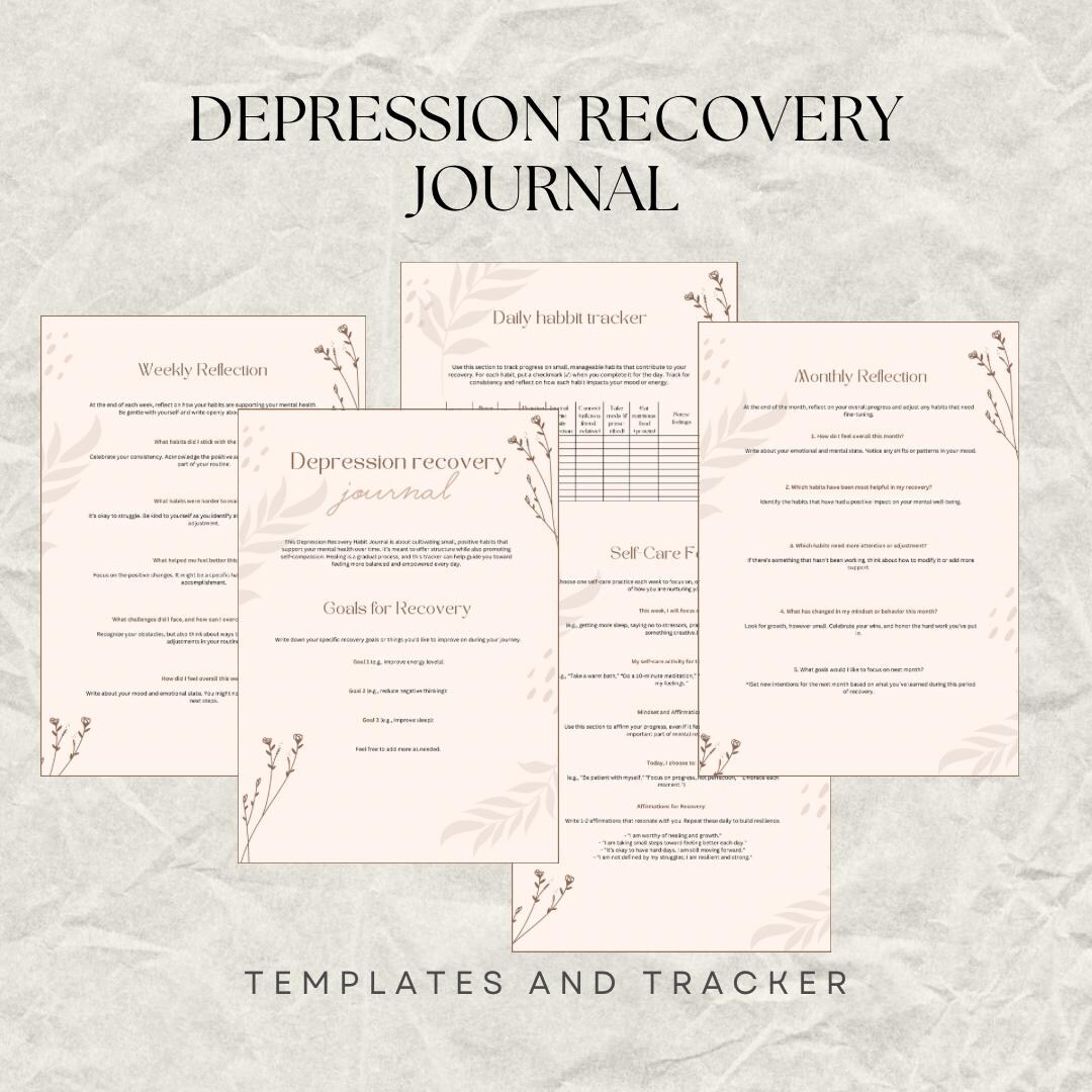 Depression Recovery Journal Printable Template Pdf - Etsy