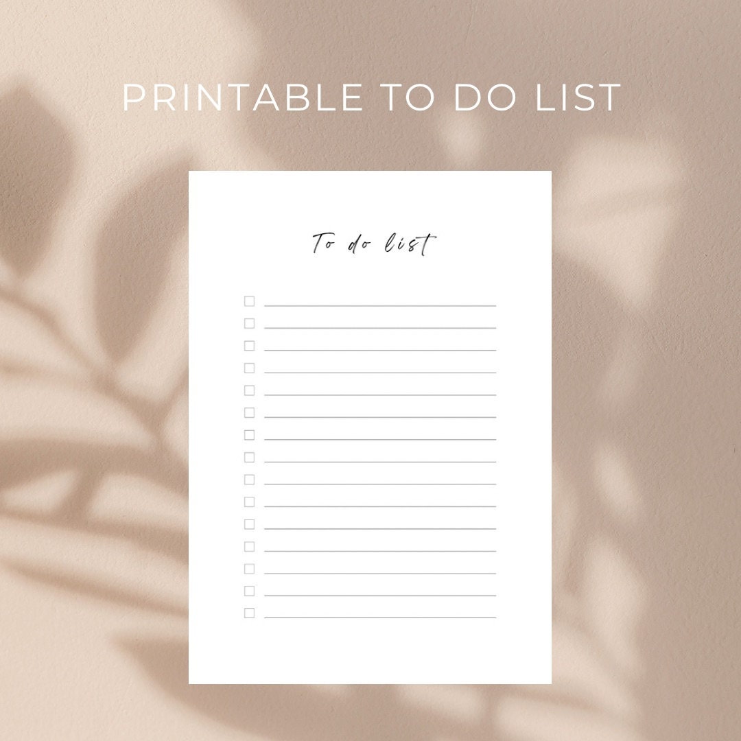 Printable TO DO LIST Pdf - Etsy