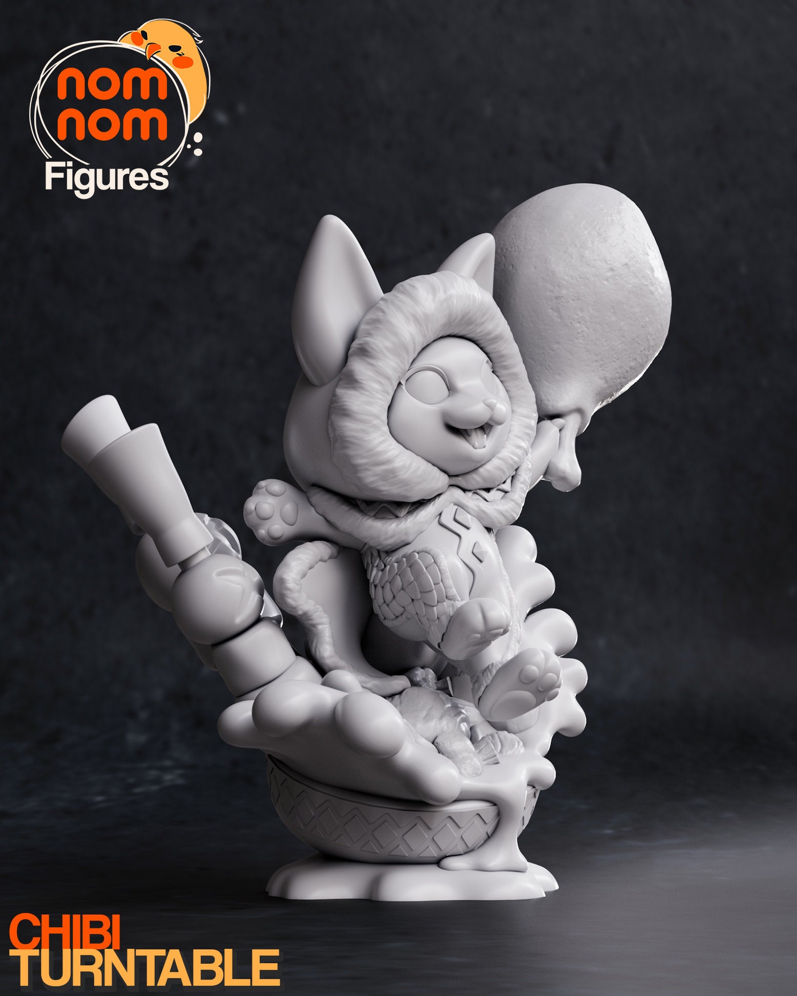 Palico From Monster Hunter Chibi Resin Printed Model Kit Nomnom Figures ...