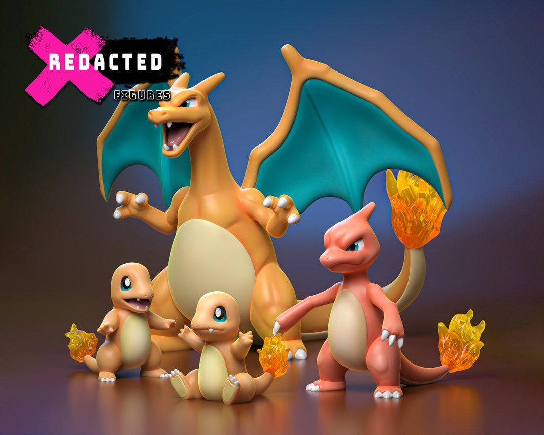 Charmander Evolution Line Charmander Charmeleon Charizard 1:20 Scale ...