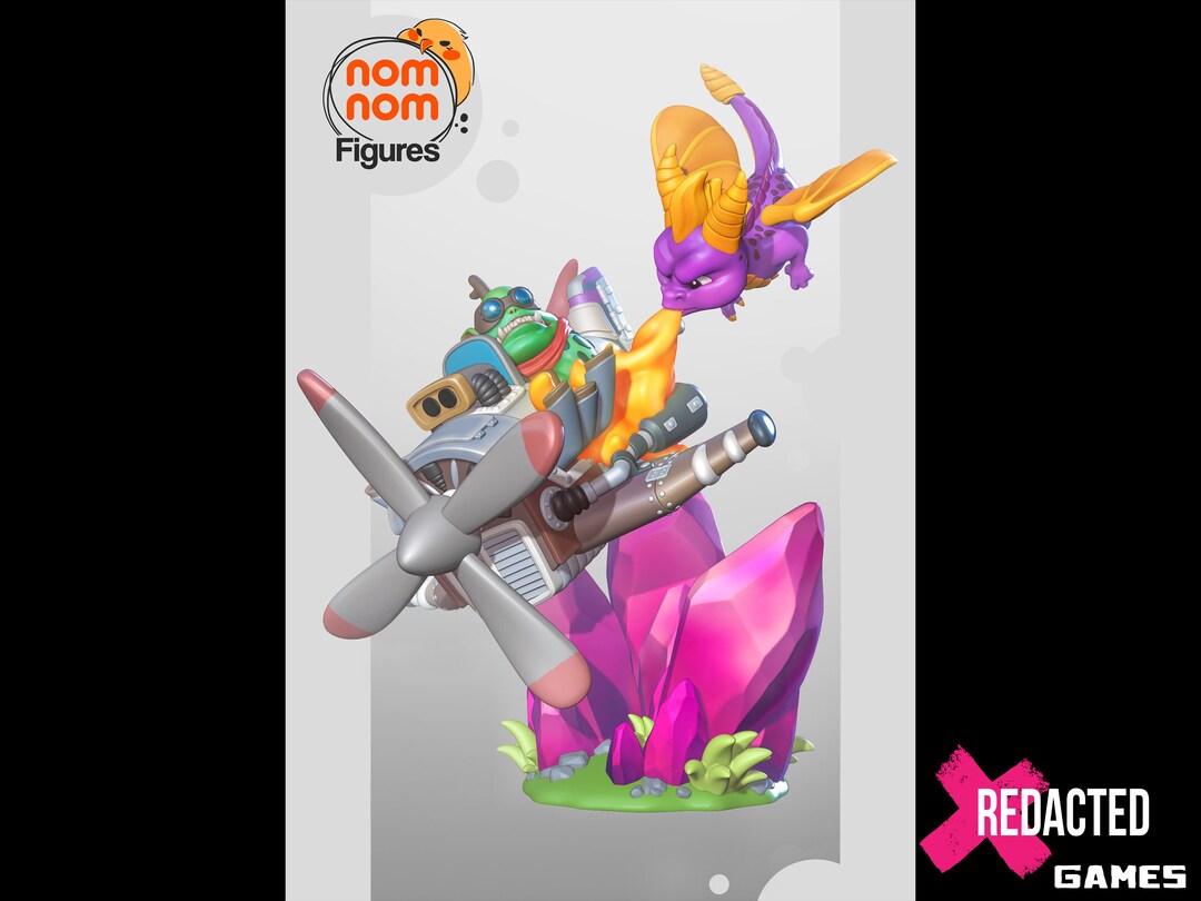 Spyro Spyro the Dragon Fan Made Chibi Resin Printed Model Kit Nomnom ...