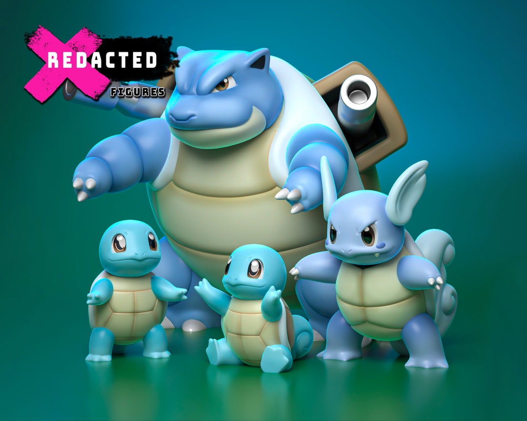 Squirtle Evolution Line Squirtle Wartortle Blastoise 1:20 Scale fan ...