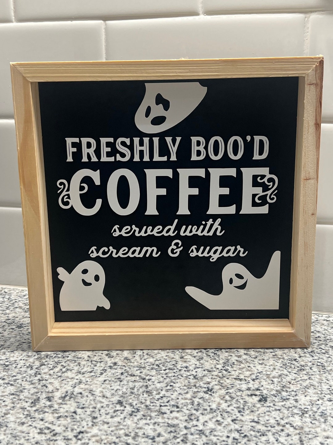 Holloween Wood Sign | Freshly Boo’d Coffee With a Splash of Scream ...