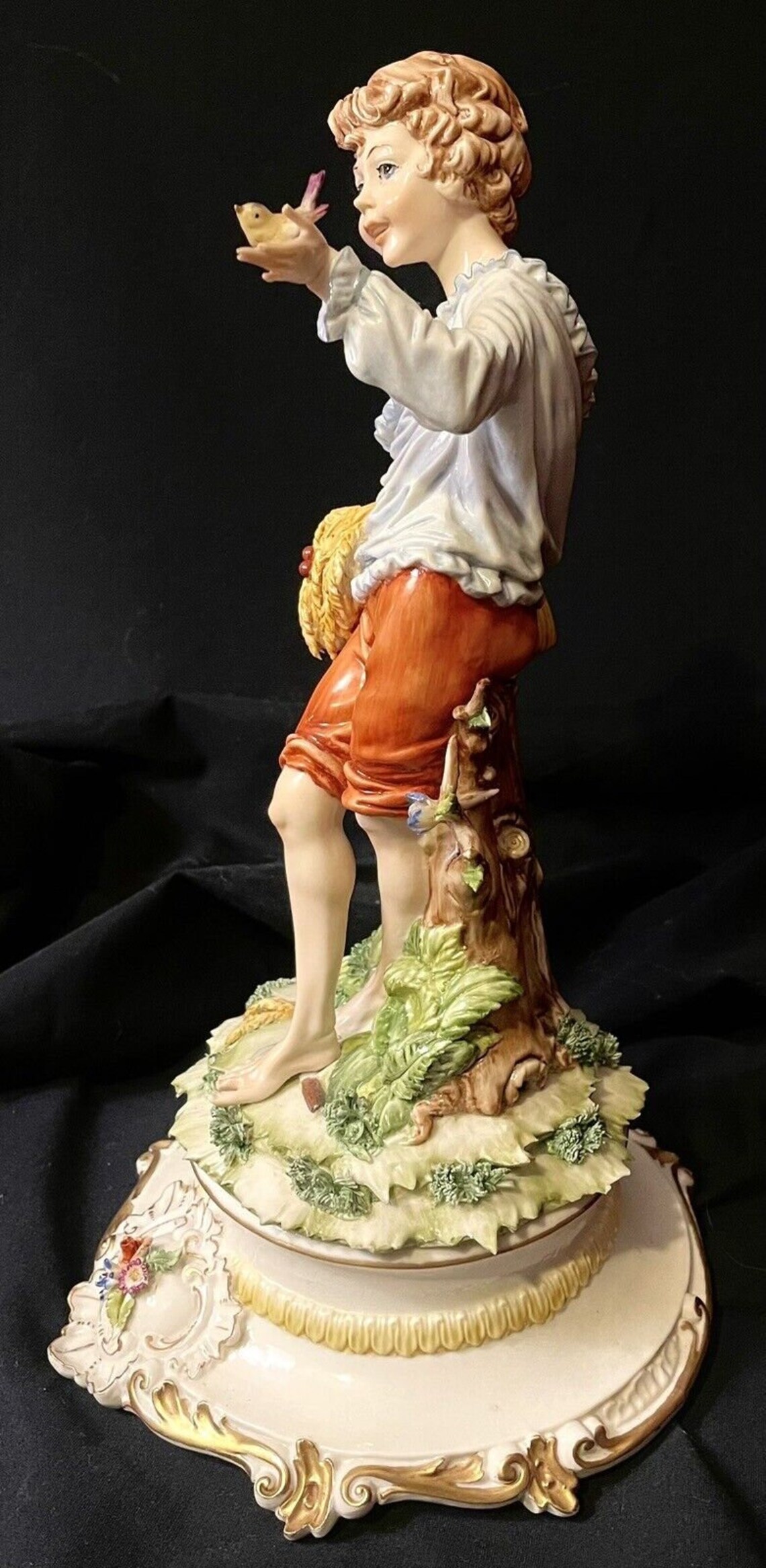 Vintage Capodimonte Porcelain Lady and Bird, Absolutely Stunning - Etsy