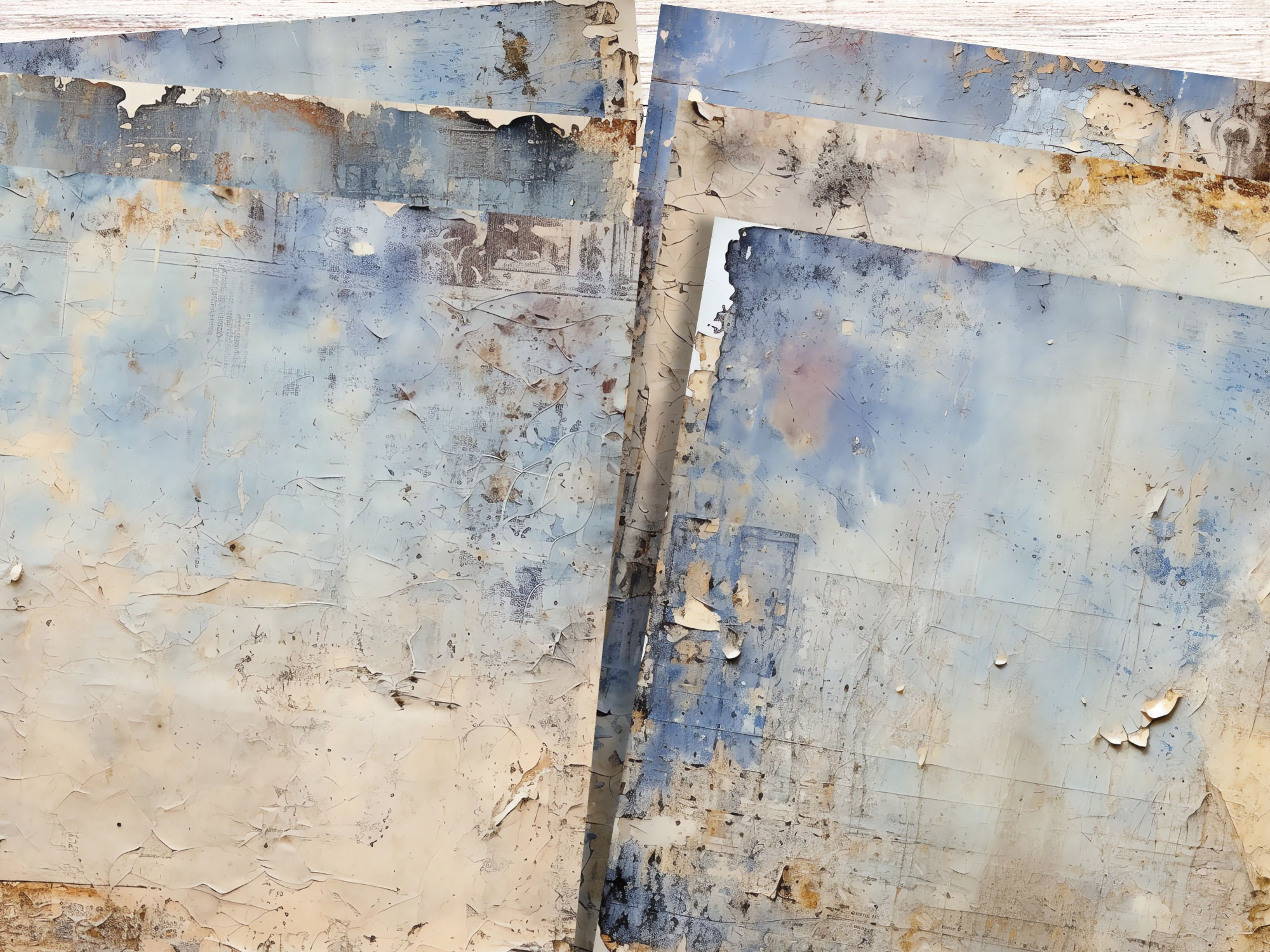 Shabby Grunge Digital Paper, Printable Scrapbook Texture Paper Pack ...