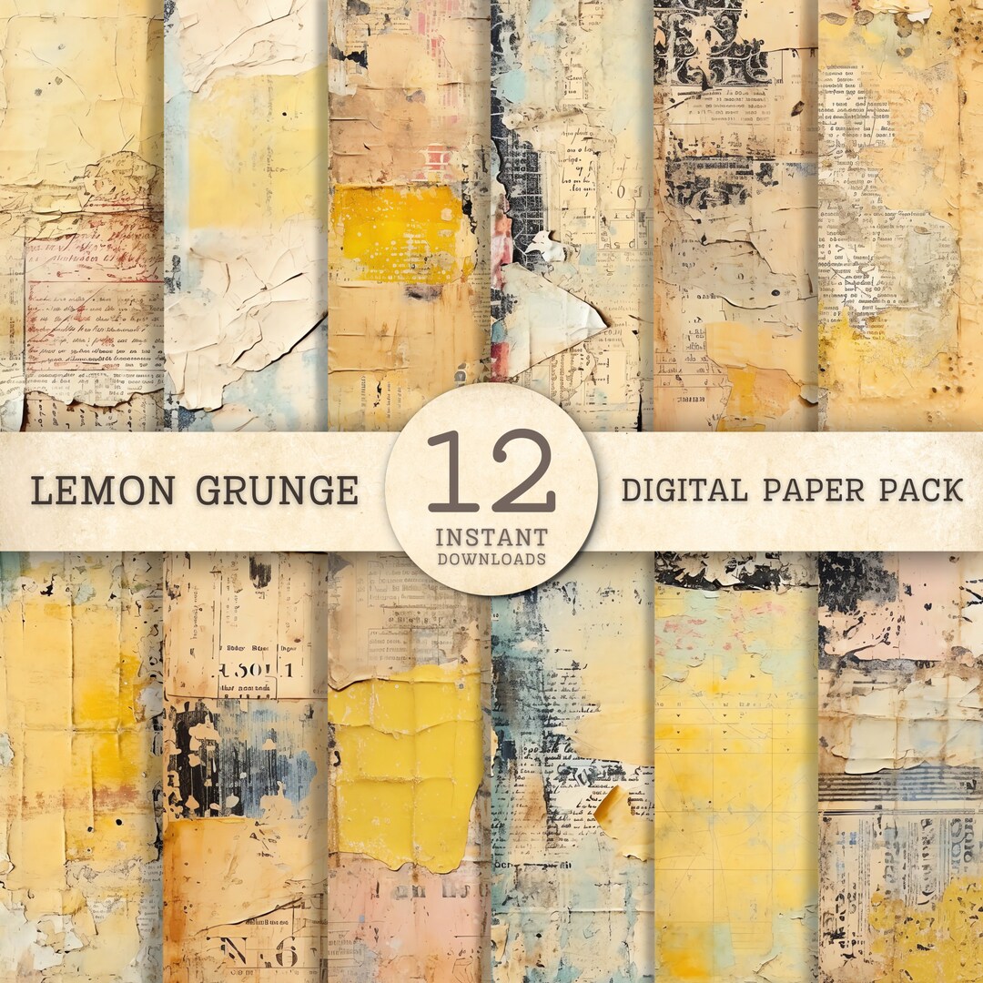 Shabby Grunge Digital Paper, Printable Scrapbook Texture Paper Pack ...
