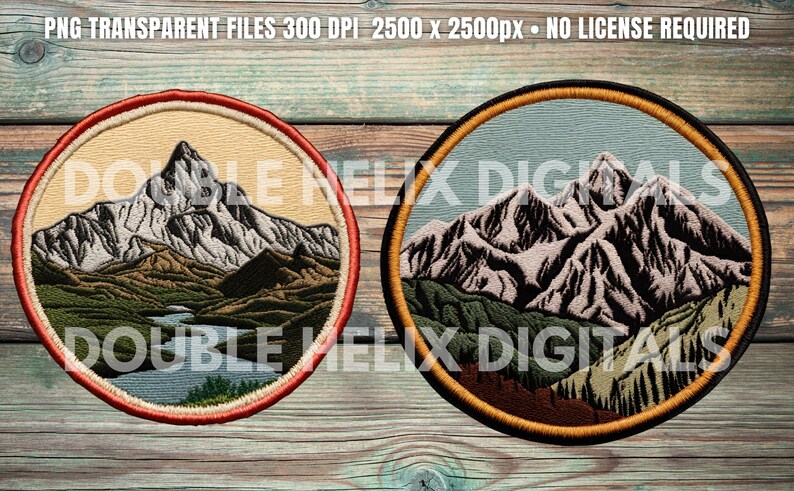 Mountain Clipart, Embroidery Style Patches, Nature, Masculine , PNG ...