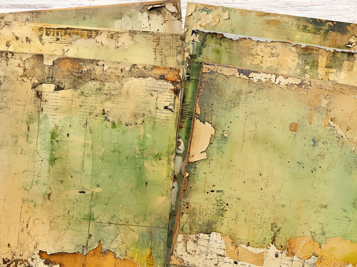 Shabby Grunge Digital Paper, Printable Collage Scrapbook Texture Paper ...