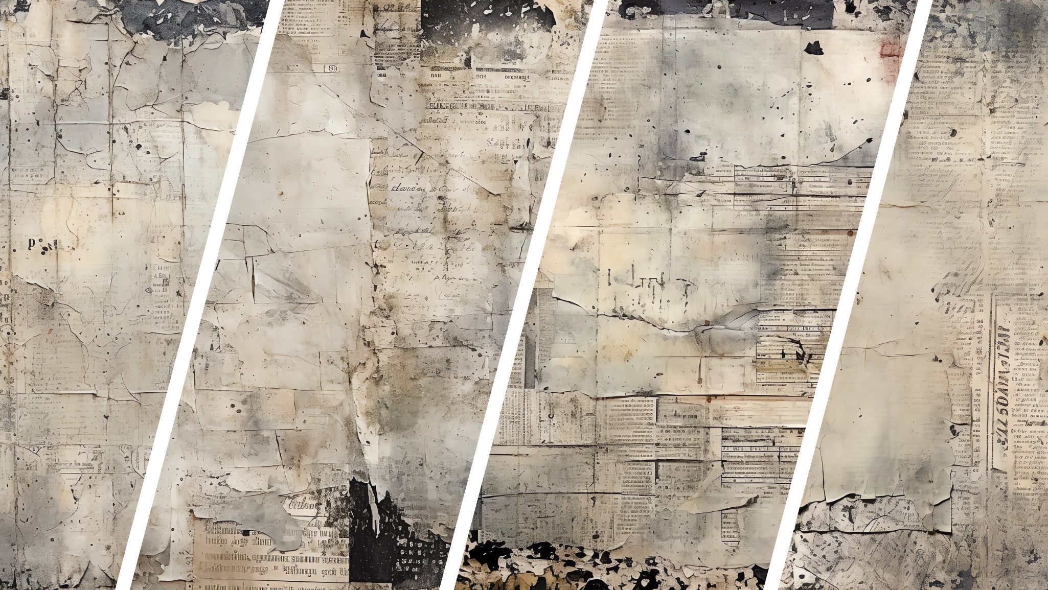 Shabby Grunge Digital Paper, Printable Collage Scrapbook Texture Sheet ...