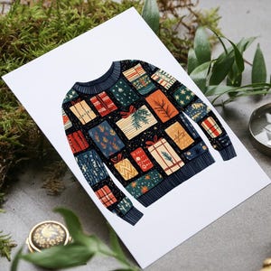 Christmas Ugly Sweaters Clip Art, Vintage Mixed Media Collage ...