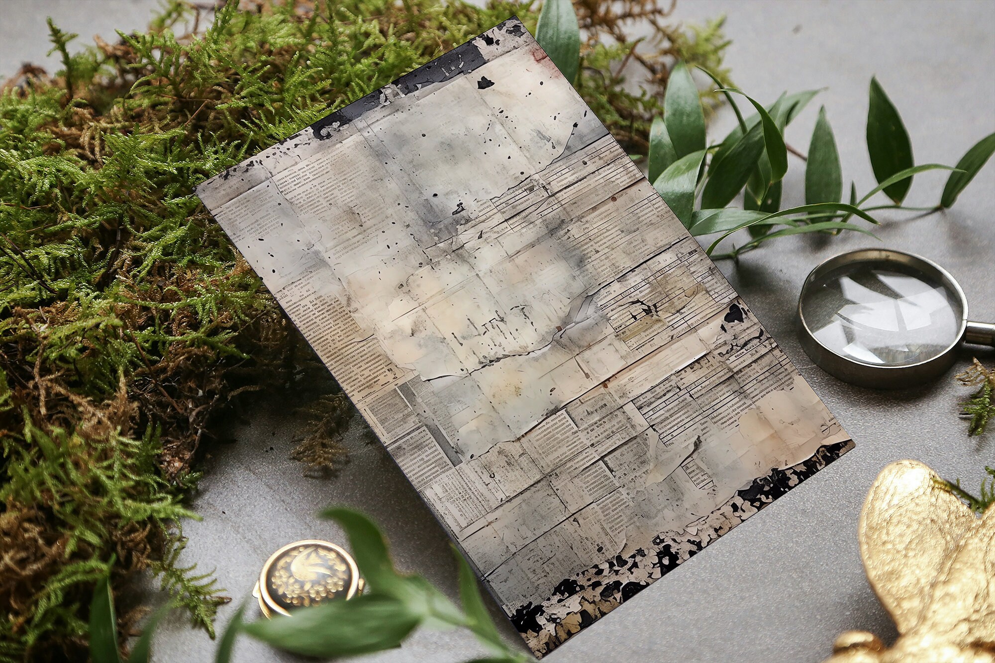 Shabby Grunge Digital Paper, Printable Collage Scrapbook Texture Sheet ...