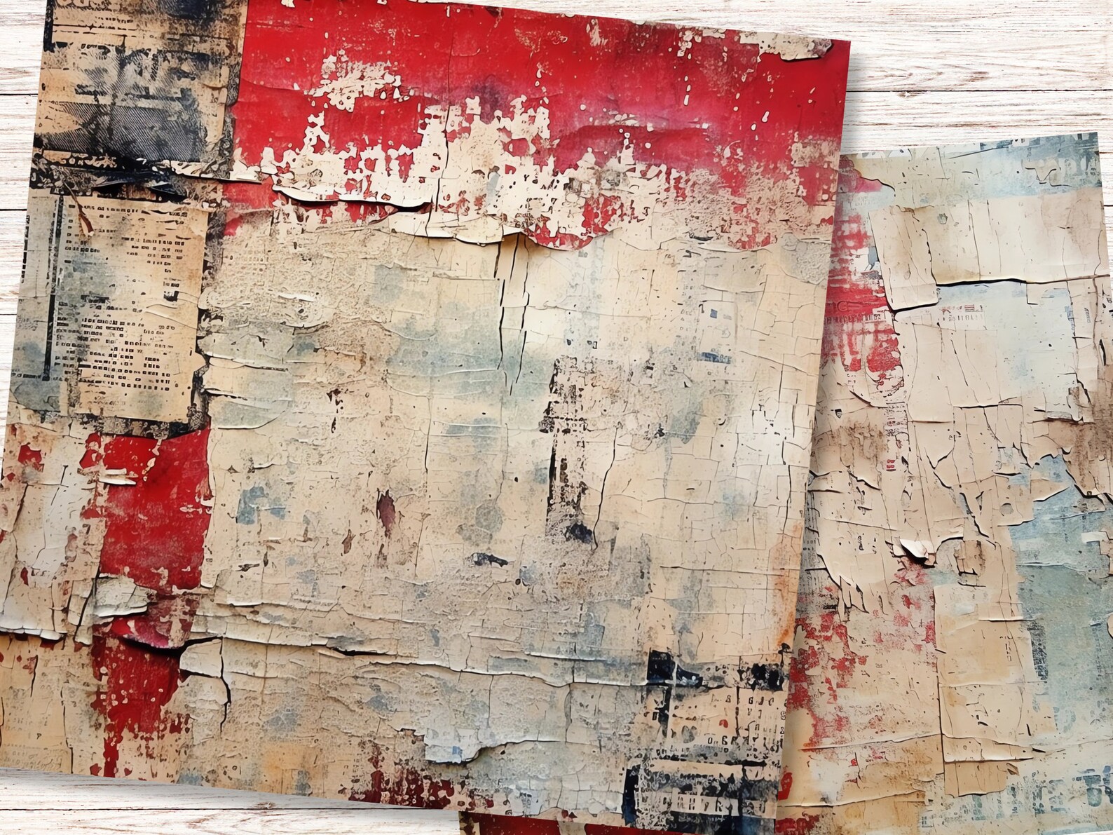 Shabby Grunge Digital Paper, Printable Collage Scrapbook Texture Paper ...