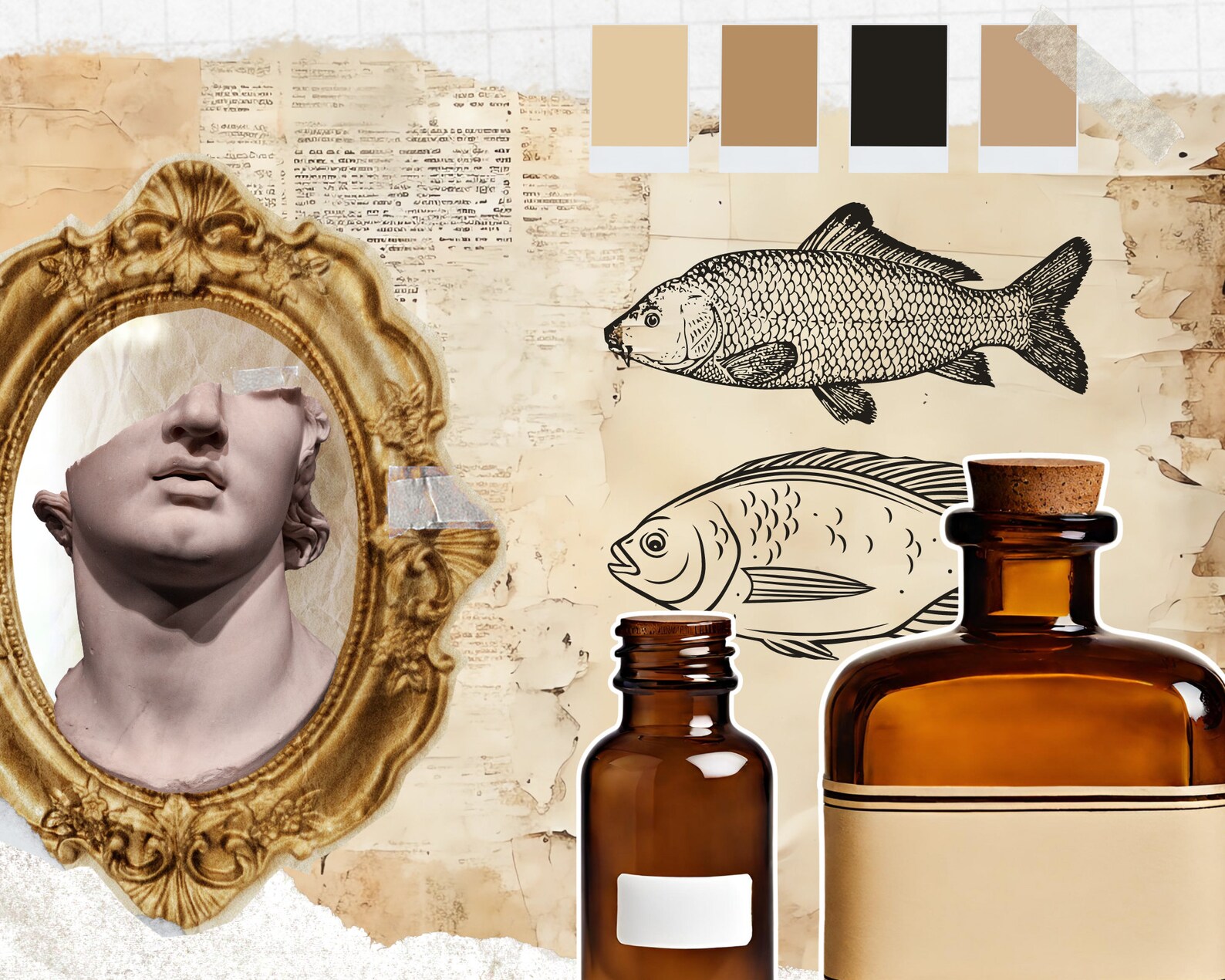 Shabby Grunge Digital Paper, Eggshell Printable Downloads, Collage ...