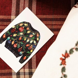 Christmas Ugly Sweaters Clip Art, Vintage Mixed Media Collage ...